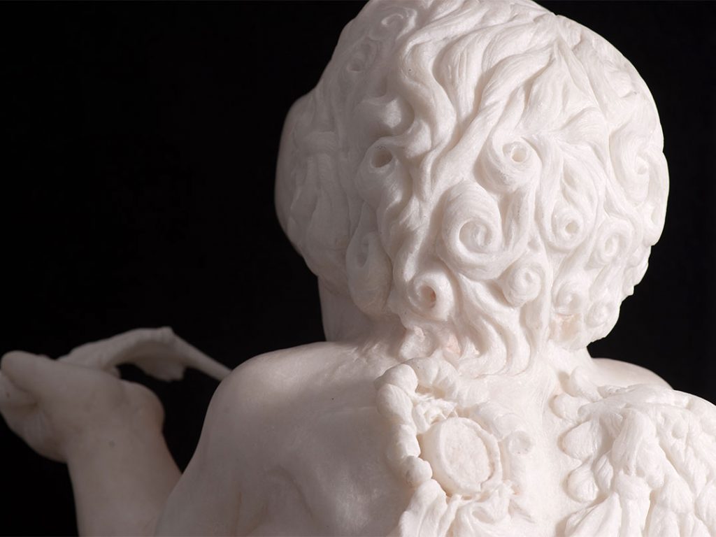 Fallen Angel, marble sculpture, unique artwork, scultura in marmo opera ...